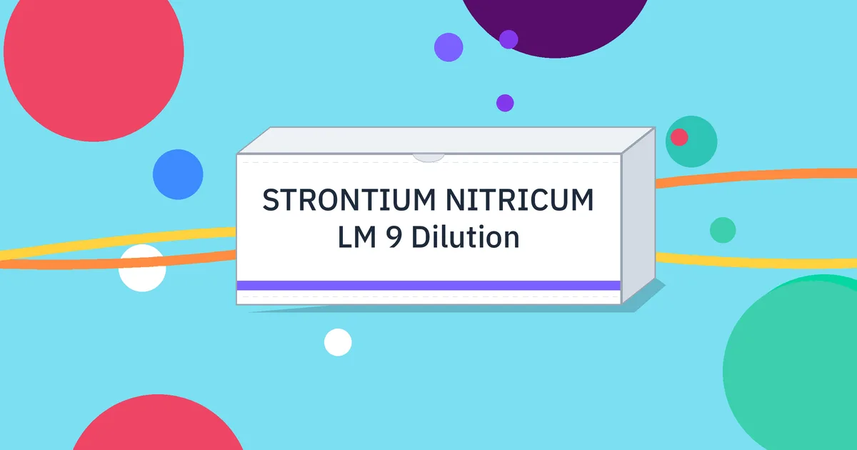 Symbolbild: Packung mit der Aufschrift STRONTIUM NITRICUM LM 9 Dilution (PZN 13204359) – Verfügbarkeit und Bezug in Apotheken in Frankfurt am Main