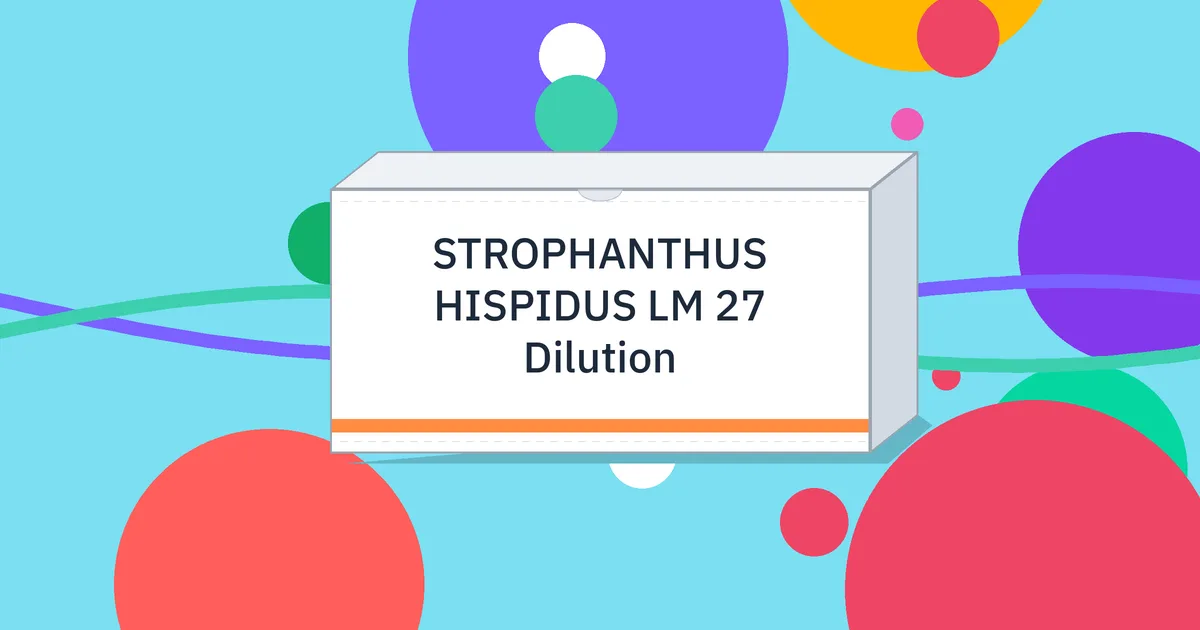 Symbolbild: Packung mit der Aufschrift STROPHANTHUS HISPIDUS LM 27 Dilution (PZN 13205502) – Verfügbarkeit und Bezug in Apotheken in Frankfurt am Main