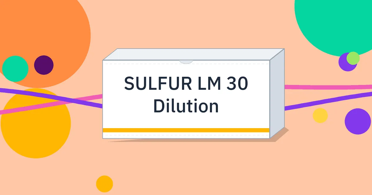 Symbolbild: Packung mit der Aufschrift SULFUR LM 30 Dilution (PZN 02604067) – Verfügbarkeit und Bezug in Apotheken in Frankfurt am Main