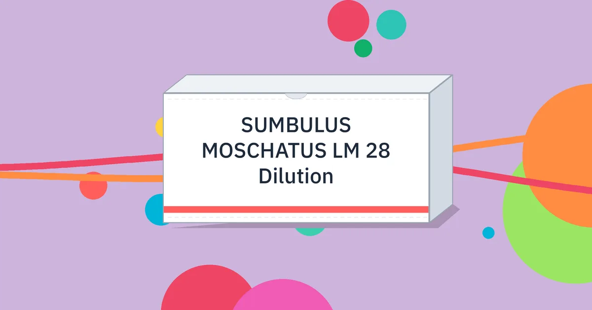 Symbolbild: Packung mit der Aufschrift SUMBULUS MOSCHATUS LM 28 Dilution (PZN 13210992) – Verfügbarkeit und Bezug in Apotheken in Frankfurt am Main