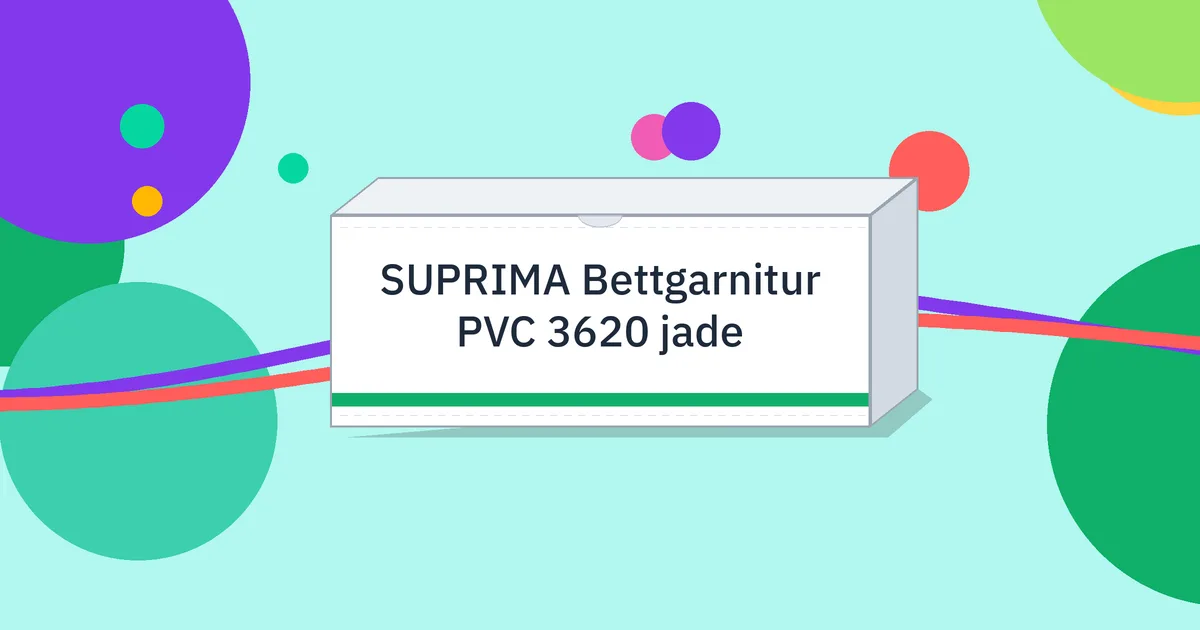 Symbolbild: Packung mit der Aufschrift SUPRIMA Bettgarnitur PVC 3620 jade (PZN 05976734) – Verfügbarkeit und Bezug in Apotheken in Frankfurt am Main