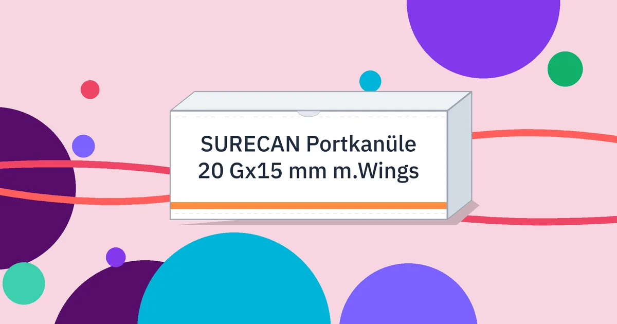 Symbolbild: Packung mit der Aufschrift SURECAN Portkanüle 20 Gx15 mm m.Wings (PZN 01058013) – Verfügbarkeit und Bezug in Apotheken in Frankfurt am Main