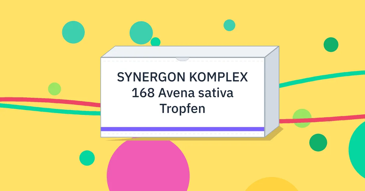 Symbolbild: Packung mit der Aufschrift SYNERGON KOMPLEX 168 Avena sativa Tropfen (PZN 02545608) – Verfügbarkeit und Bezug in Apotheken in Frankfurt am Main