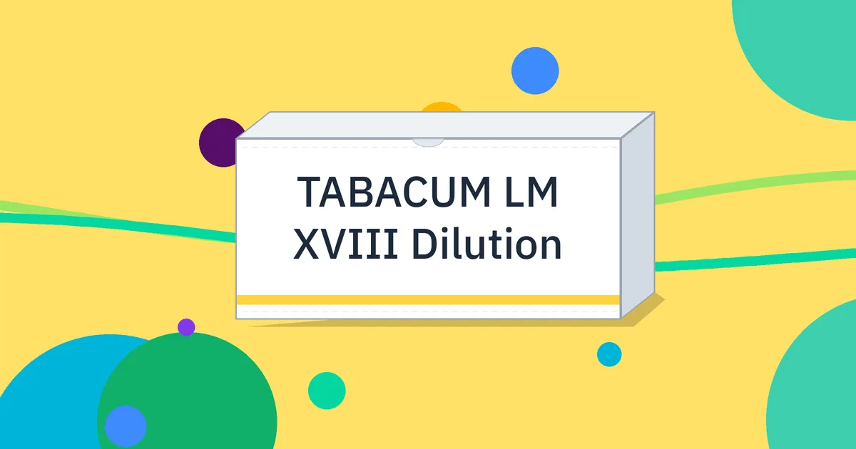 Symbolbild: Packung mit der Aufschrift TABACUM LM XVIII Dilution (PZN 04499597) – Verfügbarkeit und Bezug in Apotheken in Frankfurt am Main