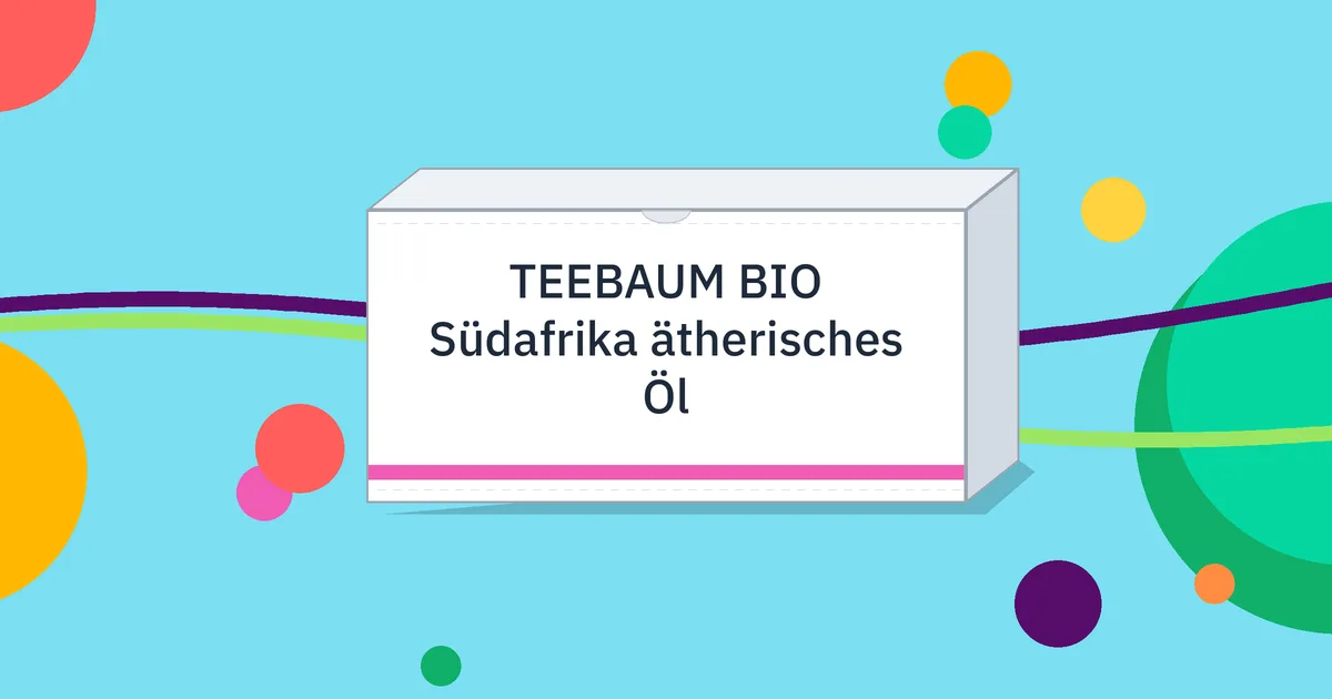 Symbolbild: Packung mit der Aufschrift TEEBAUM BIO Südafrika ätherisches Öl (PZN 16660230) – Verfügbarkeit und Bezug in Apotheken in Frankfurt am Main