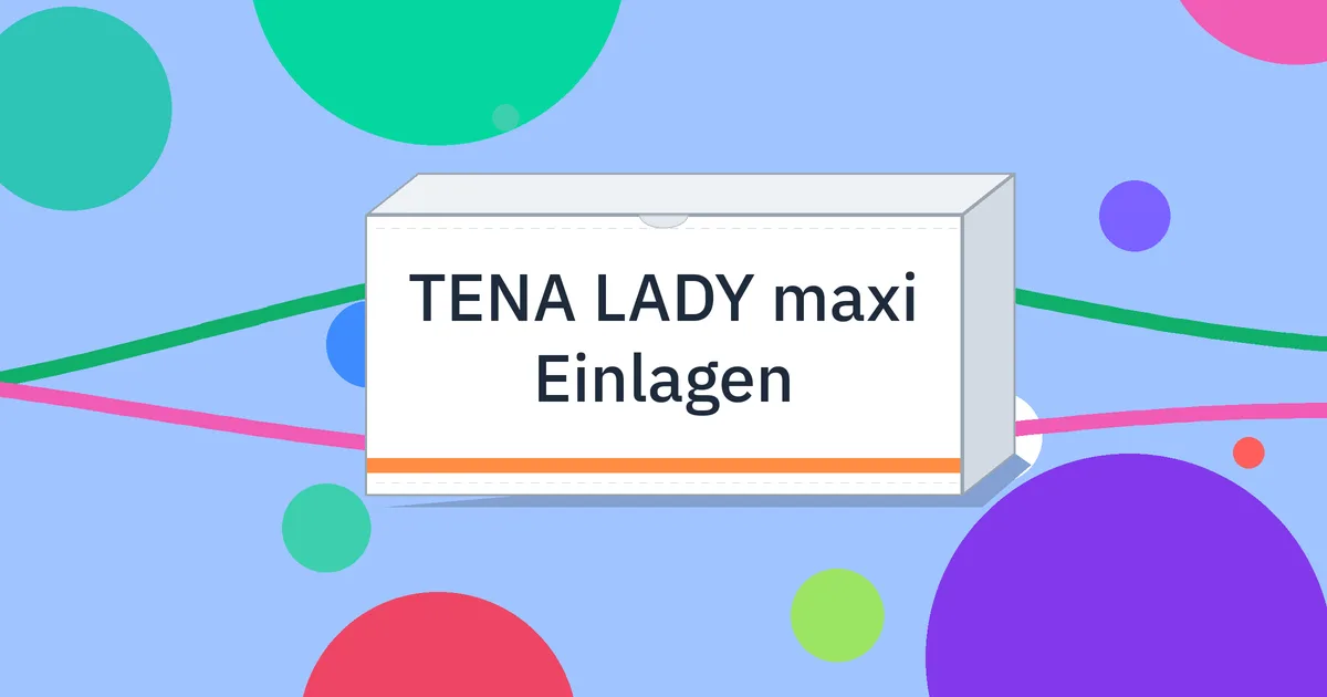 Symbolbild: Packung mit der Aufschrift TENA LADY maxi Einlagen (PZN 07199921) – Verfügbarkeit und Bezug in Apotheken in Frankfurt am Main