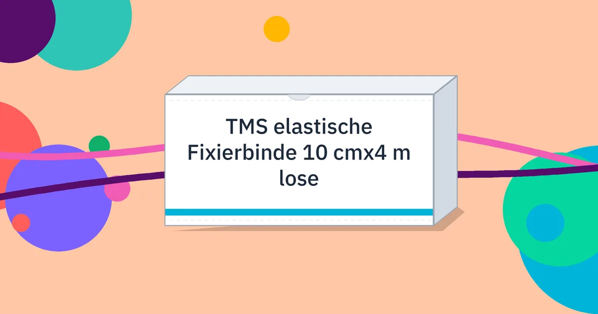 Symbolbild: Packung mit der Aufschrift TMS elastische Fixierbinde 10 cmx4 m lose (PZN 18316212) – Verfügbarkeit und Bezug in Apotheken in Frankfurt am Main