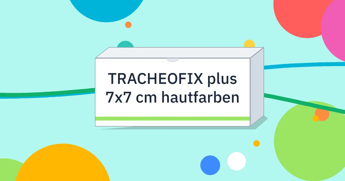 Symbolbild: Packung mit der Aufschrift TRACHEOFIX plus 7x7 cm hautfarben (PZN 00501021) – Verfügbarkeit und Bezug in Apotheken in Frankfurt am Main