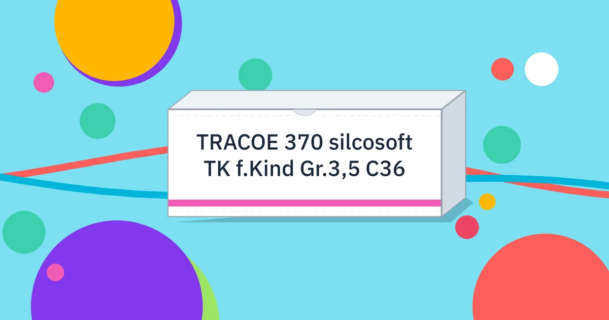 Symbolbild: Packung mit der Aufschrift TRACOE 370 silcosoft TK f.Kind Gr.3,5 C36 (PZN 14314280) – Verfügbarkeit und Bezug in Apotheken in Frankfurt am Main