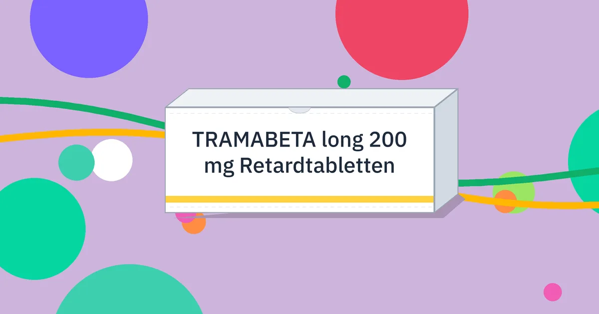 Symbolbild: Packung mit der Aufschrift TRAMABETA long 200 mg Retardtabletten (PZN 01313511) – Verfügbarkeit und Bezug in Apotheken in Frankfurt am Main
