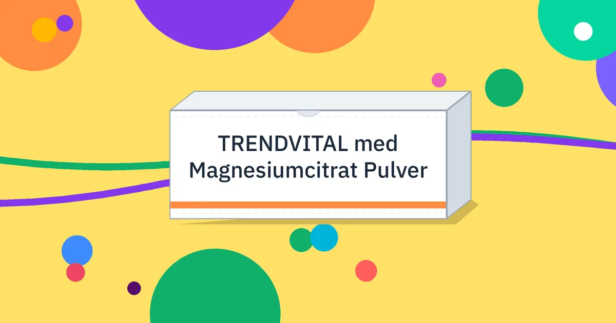 Symbolbild: Packung mit der Aufschrift TRENDVITAL med Magnesiumcitrat Pulver (PZN 14006489) – Verfügbarkeit und Bezug in Apotheken in Frankfurt am Main