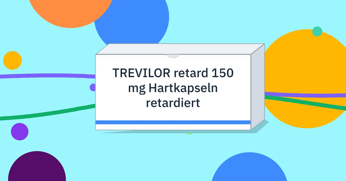 Symbolbild: Packung mit der Aufschrift TREVILOR retard 150 mg Hartkapseln retardiert (PZN 16782878) – Verfügbarkeit und Bezug in Apotheken in Frankfurt am Main