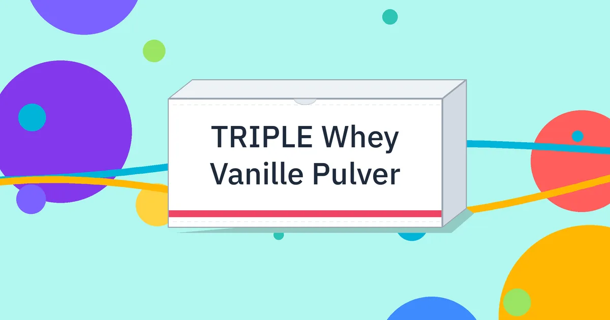 Symbolbild: Packung mit der Aufschrift TRIPLE Whey Vanille Pulver (PZN 20720848) – Verfügbarkeit und Bezug in Apotheken in Frankfurt am Main