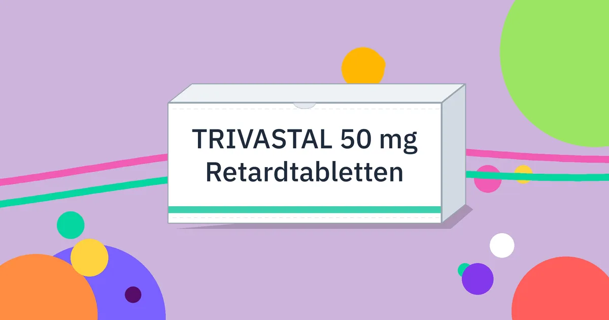 Symbolbild: Packung mit der Aufschrift TRIVASTAL 50 mg Retardtabletten (PZN 16792629) – Verfügbarkeit und Bezug in Apotheken in Frankfurt am Main