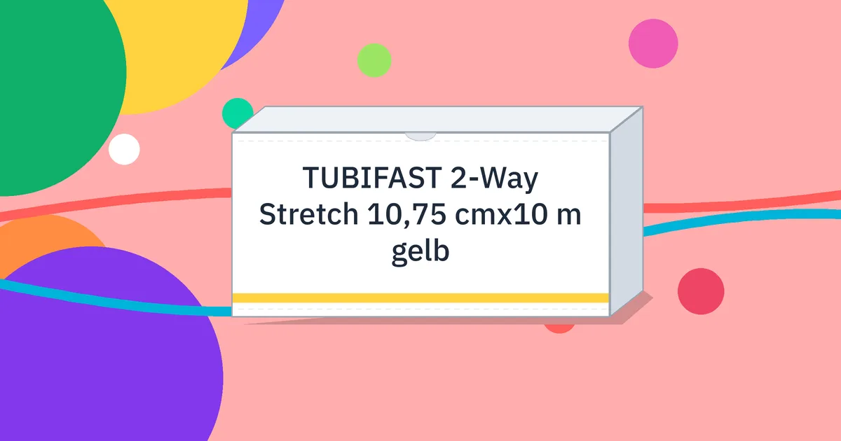 Symbolbild: Packung mit der Aufschrift TUBIFAST 2-Way Stretch 10,75 cmx10 m gelb (PZN 14333969) – Verfügbarkeit und Bezug in Apotheken in Frankfurt am Main