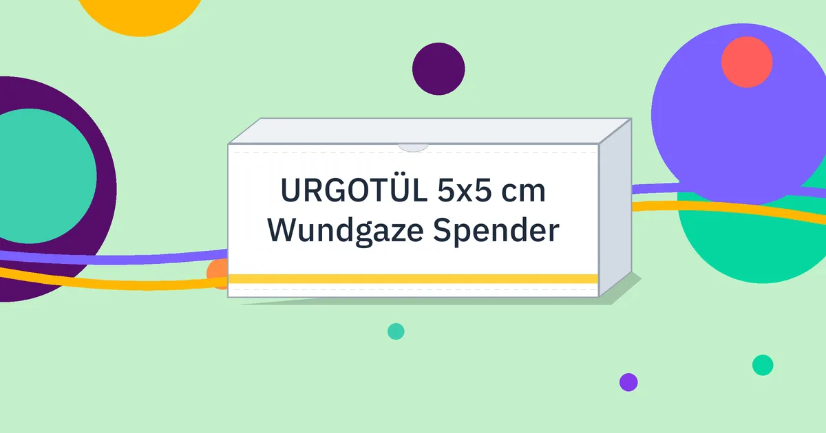 Symbolbild: Packung mit der Aufschrift URGOTÜL 5x5 cm Wundgaze Spender (PZN 19862572) – Verfügbarkeit und Bezug in Apotheken in Frankfurt am Main