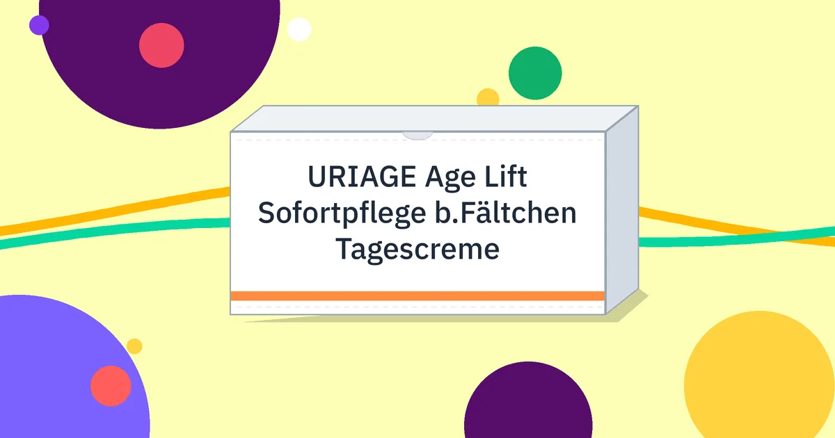 Symbolbild: Packung mit der Aufschrift URIAGE Age Lift Sofortpflege b.Fältchen Tagescreme (PZN 20949232) – Verfügbarkeit und Bezug in Apotheken in Frankfurt am Main