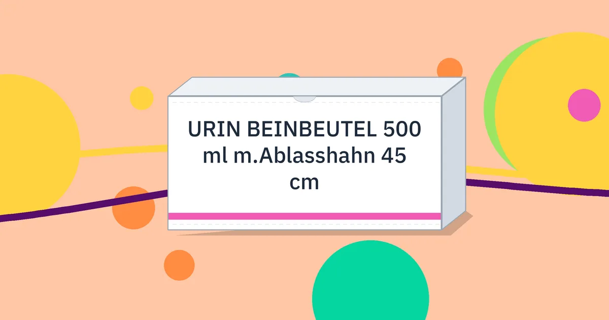 Symbolbild: Packung mit der Aufschrift URIN BEINBEUTEL 500 ml m.Ablasshahn 45 cm (PZN 04210898) – Verfügbarkeit und Bezug in Apotheken in Frankfurt am Main