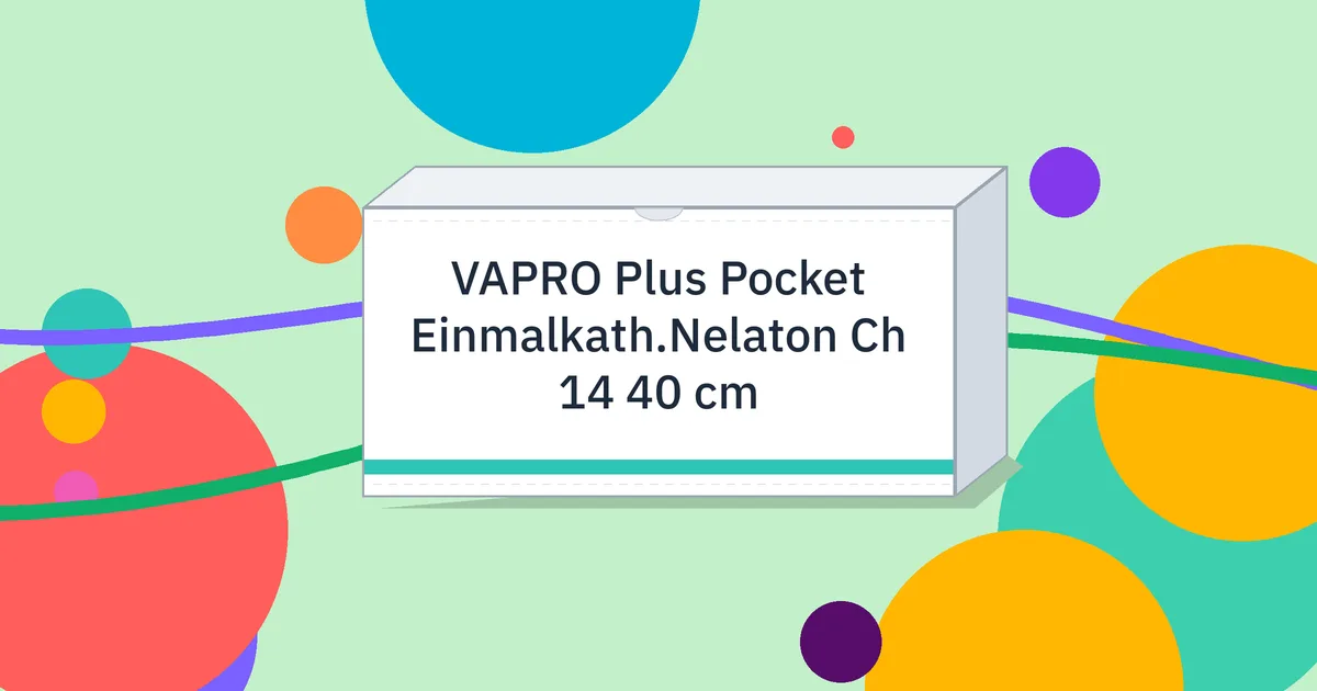 Symbolbild: Packung mit der Aufschrift VAPRO Plus Pocket Einmalkath.Nelaton Ch 14 40 cm (PZN 19639489) – Verfügbarkeit und Bezug in Apotheken in Frankfurt am Main