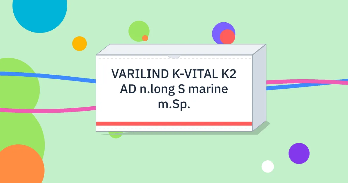 Symbolbild: Packung mit der Aufschrift VARILIND K-VITAL K2 AD n.long S marine m.Sp. (PZN 20567789) – Verfügbarkeit und Bezug in Apotheken in Frankfurt am Main