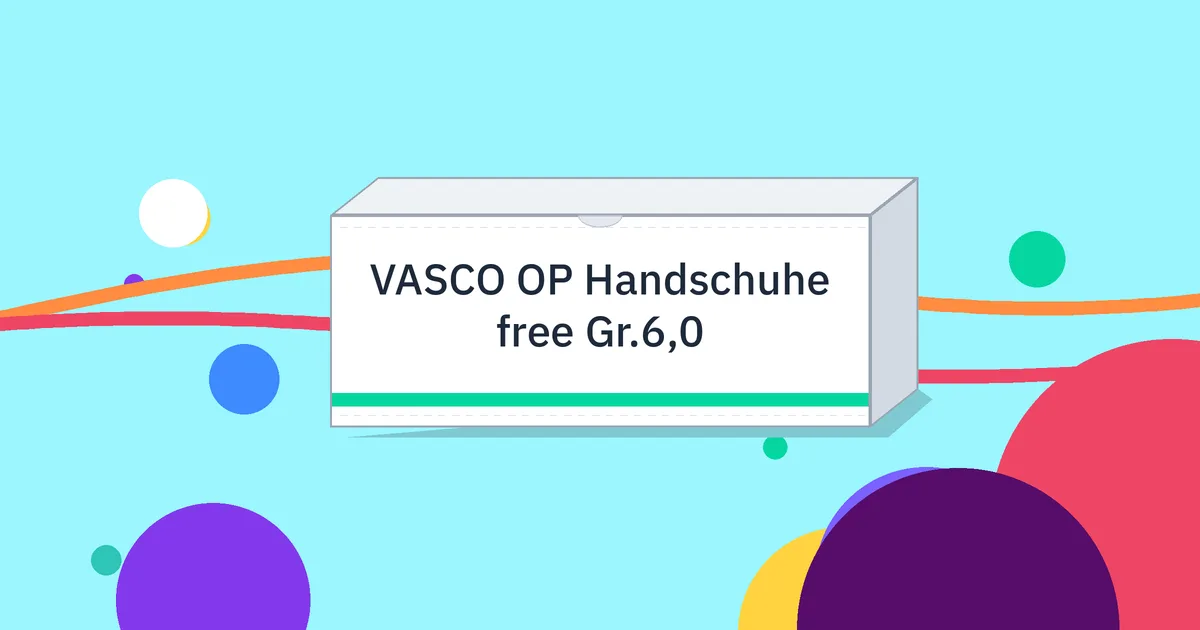 Symbolbild: Packung mit der Aufschrift VASCO OP Handschuhe free Gr.6,0 (PZN 03736150) – Verfügbarkeit und Bezug in Apotheken in Frankfurt am Main