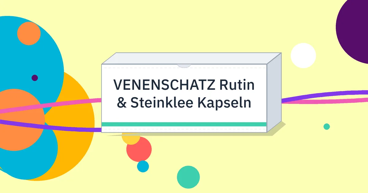 Symbolbild: Packung mit der Aufschrift VENENSCHATZ Rutin & Steinklee Kapseln (PZN 17375431) – Verfügbarkeit und Bezug in Apotheken in Frankfurt am Main
