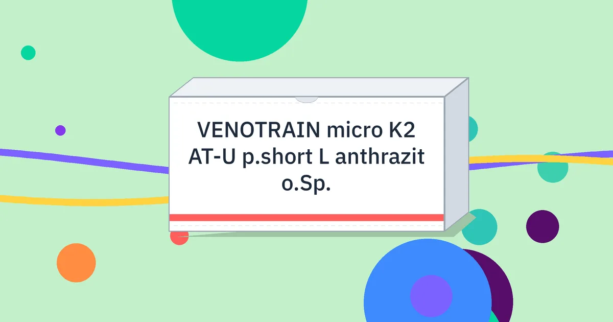 Symbolbild: Packung mit der Aufschrift VENOTRAIN micro K2 AT-U p.short L anthrazit o.Sp. (PZN 11060962) – Verfügbarkeit und Bezug in Apotheken in Frankfurt am Main