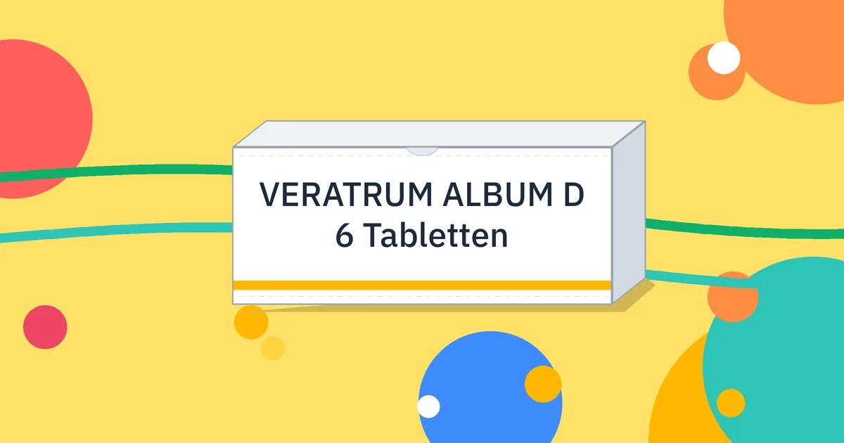Symbolbild: Packung mit der Aufschrift VERATRUM ALBUM D 6 Tabletten (PZN 02108173) – Verfügbarkeit und Bezug in Apotheken in Frankfurt am Main