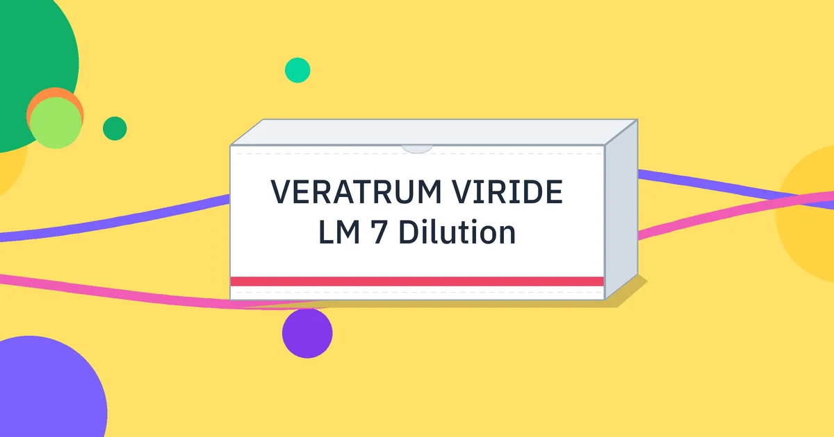 Symbolbild: Packung mit der Aufschrift VERATRUM VIRIDE LM 7 Dilution (PZN 13265148) – Verfügbarkeit und Bezug in Apotheken in Frankfurt am Main
