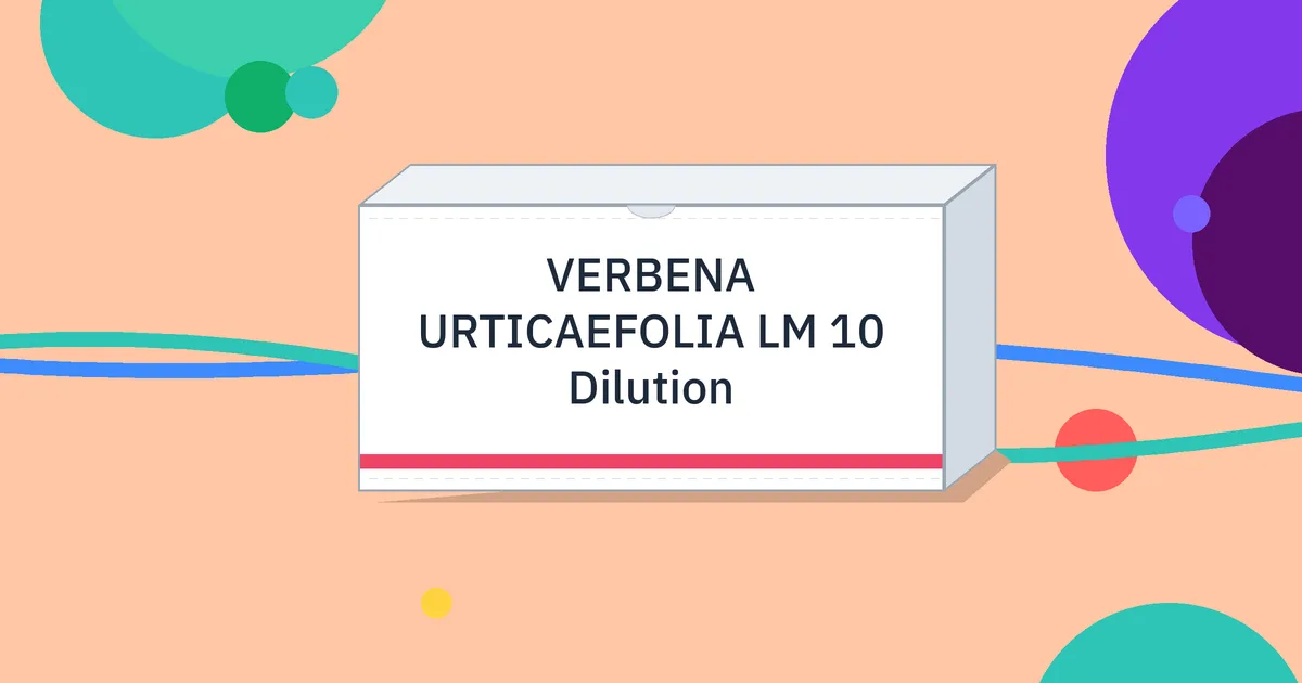 Symbolbild: Packung mit der Aufschrift VERBENA URTICAEFOLIA LM 10 Dilution (PZN 13267934) – Verfügbarkeit und Bezug in Apotheken in Frankfurt am Main