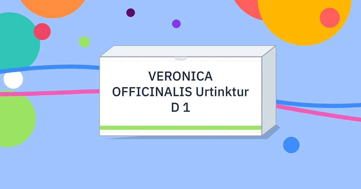 Symbolbild: Packung mit der Aufschrift VERONICA OFFICINALIS Urtinktur D 1 (PZN 01629591) – Verfügbarkeit und Bezug in Apotheken in Frankfurt am Main