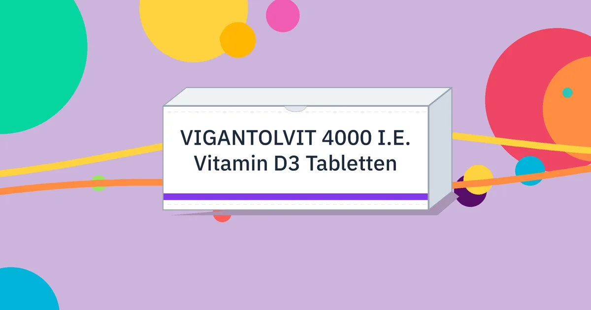 Symbolbild: Packung mit der Aufschrift VIGANTOLVIT 4000 I.E. Vitamin D3 Tabletten (PZN 18107141) – Verfügbarkeit und Bezug in Apotheken in Frankfurt am Main