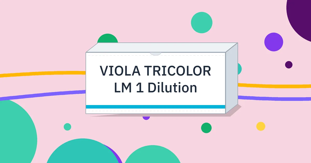 Symbolbild: Packung mit der Aufschrift VIOLA TRICOLOR LM 1 Dilution (PZN 13275951) – Verfügbarkeit und Bezug in Apotheken in Frankfurt am Main