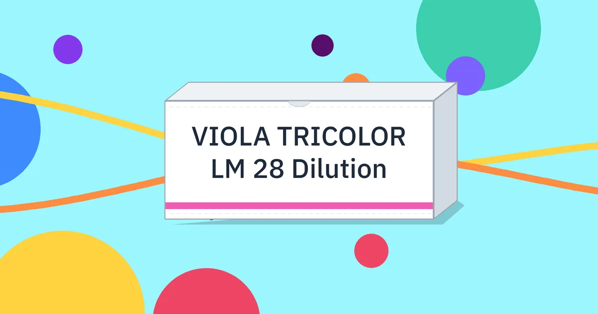 Symbolbild: Packung mit der Aufschrift VIOLA TRICOLOR LM 28 Dilution (PZN 13276471) – Verfügbarkeit und Bezug in Apotheken in Frankfurt am Main