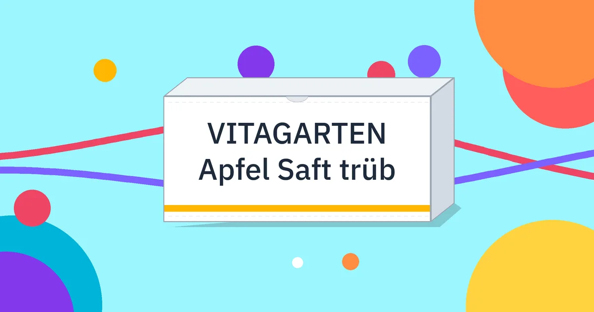 Symbolbild: Packung mit der Aufschrift VITAGARTEN Apfel Saft trüb (PZN 07221715) – Verfügbarkeit und Bezug in Apotheken in Frankfurt am Main