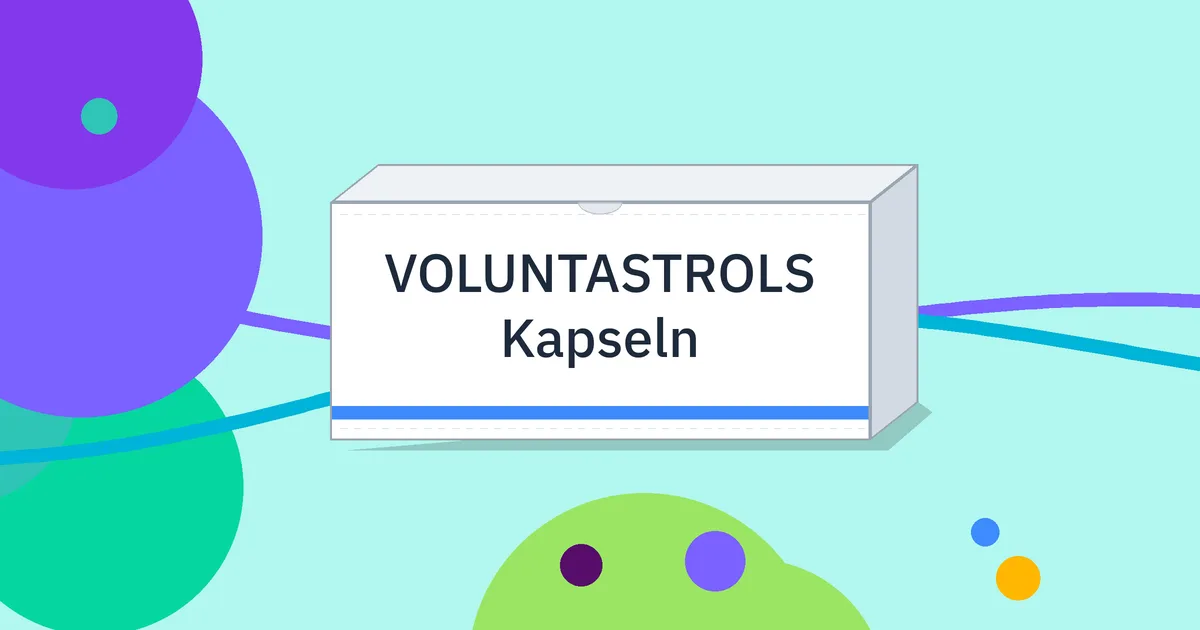 Symbolbild: Packung mit der Aufschrift VOLUNTASTROLS Kapseln (PZN 16912507) – Verfügbarkeit und Bezug in Apotheken in Frankfurt am Main