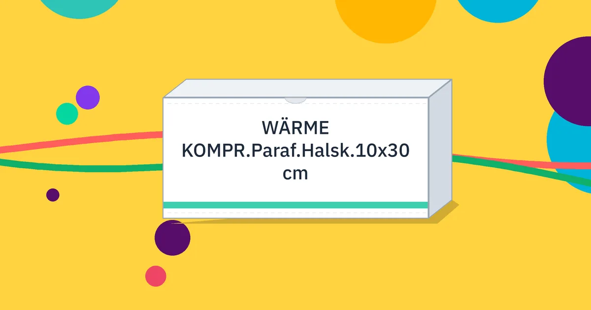 Symbolbild: Packung mit der Aufschrift WÄRME KOMPR.Paraf.Halsk.10x30 cm (PZN 02445433) – Verfügbarkeit und Bezug in Apotheken in Frankfurt am Main