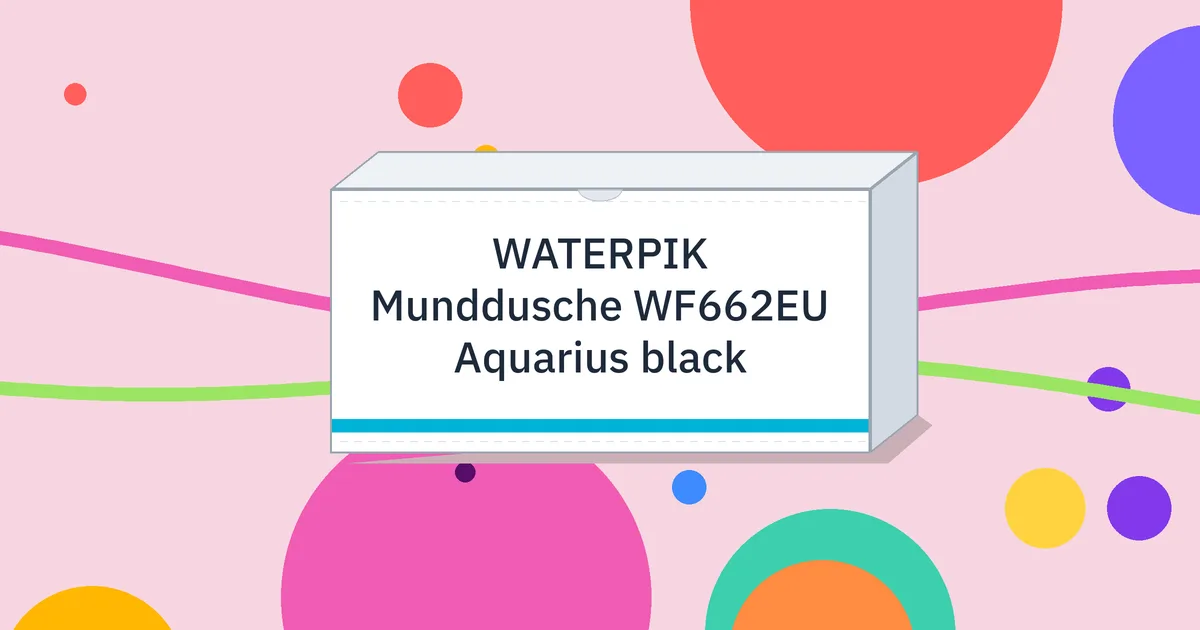 Symbolbild: Packung mit der Aufschrift WATERPIK Munddusche WF662EU Aquarius black (PZN 19506127) – Verfügbarkeit und Bezug in Apotheken in Frankfurt am Main