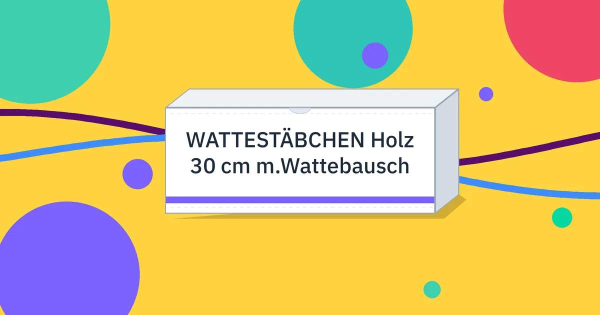 Symbolbild: Packung mit der Aufschrift WATTESTÄBCHEN Holz 30 cm m.Wattebausch (PZN 04755267) – Verfügbarkeit und Bezug in Apotheken in Frankfurt am Main