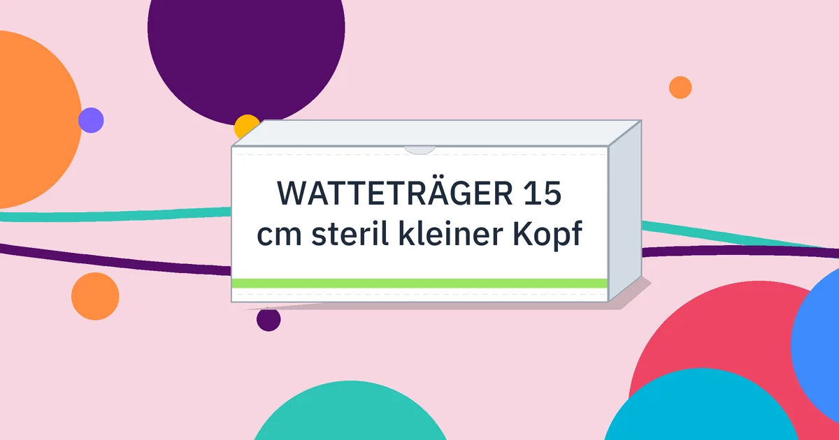 Symbolbild: Packung mit der Aufschrift WATTETRÄGER 15 cm steril kleiner Kopf (PZN 06177254) – Verfügbarkeit und Bezug in Apotheken in Frankfurt am Main