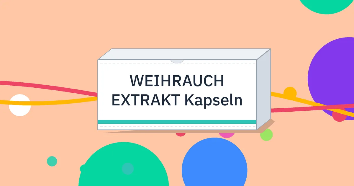 Symbolbild: Packung mit der Aufschrift WEIHRAUCH EXTRAKT Kapseln (PZN 15373586) – Verfügbarkeit und Bezug in Apotheken in Frankfurt am Main