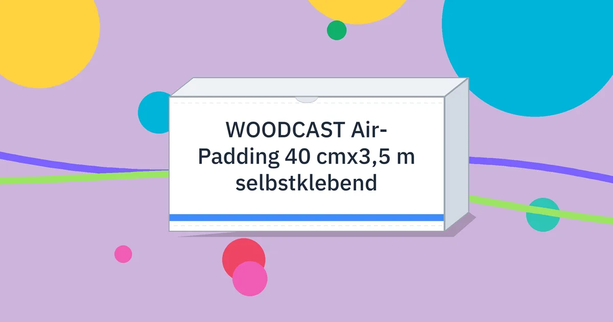 Symbolbild: Packung mit der Aufschrift WOODCAST Air-Padding 40 cmx3,5 m selbstklebend (PZN 12420279) – Verfügbarkeit und Bezug in Apotheken in Frankfurt am Main