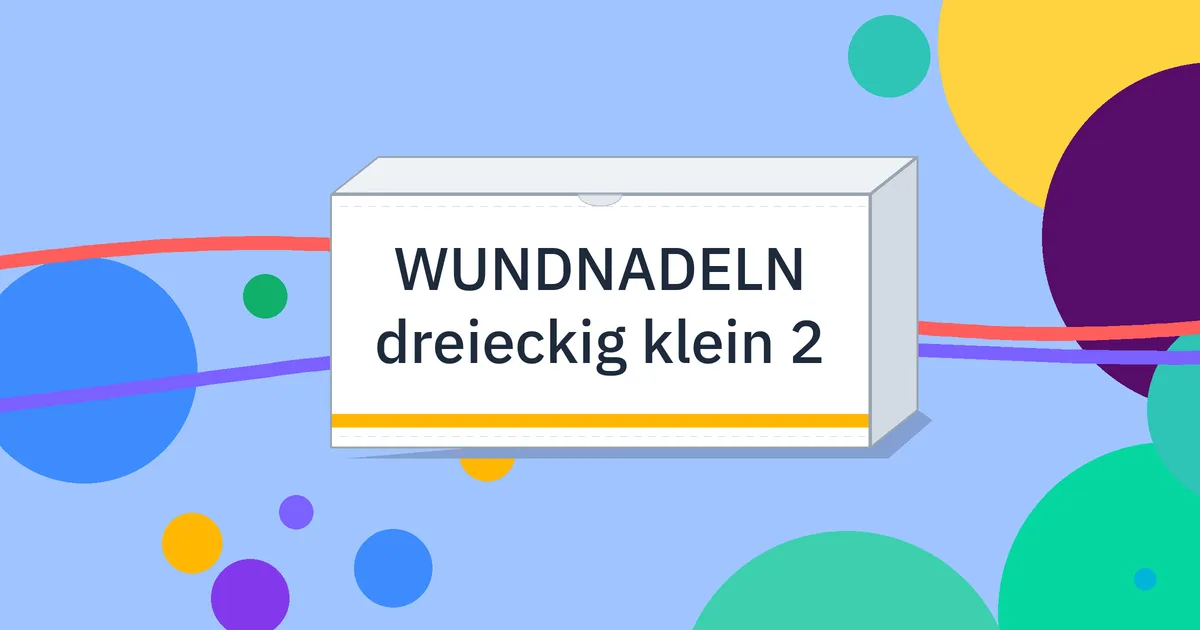 Symbolbild: Packung mit der Aufschrift WUNDNADELN dreieckig klein 2 (PZN 02009703) – Verfügbarkeit und Bezug in Apotheken in Frankfurt am Main