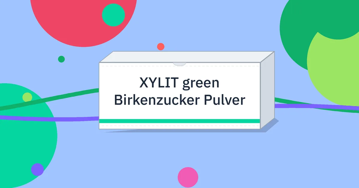Symbolbild: Packung mit der Aufschrift XYLIT green Birkenzucker Pulver (PZN 09722522) – Verfügbarkeit und Bezug in Apotheken in Frankfurt am Main