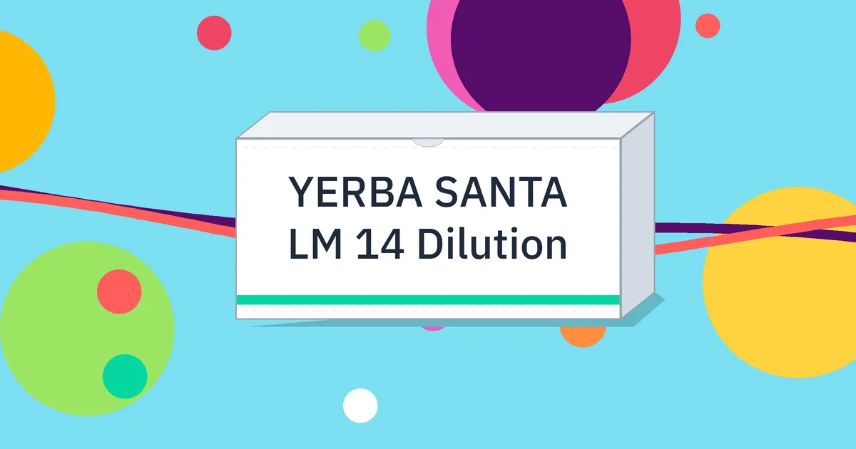 Symbolbild: Packung mit der Aufschrift YERBA SANTA LM 14 Dilution (PZN 13285151) – Verfügbarkeit und Bezug in Apotheken in Frankfurt am Main