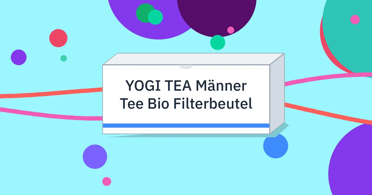 Symbolbild: Packung mit der Aufschrift YOGI TEA Männer Tee Bio Filterbeutel (PZN 09687926) – Verfügbarkeit und Bezug in Apotheken in Frankfurt am Main