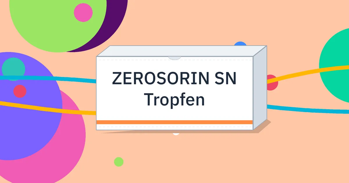 Symbolbild: Packung mit der Aufschrift ZEROSORIN SN Tropfen (PZN 04782525) – Verfügbarkeit und Bezug in Apotheken in Frankfurt am Main