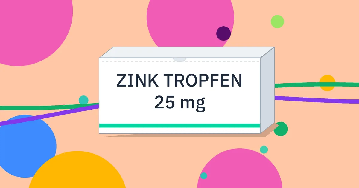 Symbolbild: Packung mit der Aufschrift ZINK TROPFEN 25 mg (PZN 16822721) – Verfügbarkeit und Bezug in Apotheken in Frankfurt am Main