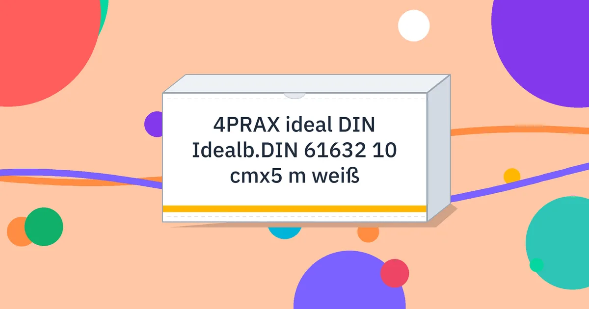 Symbolbild: Packung mit der Aufschrift 4PRAX ideal DIN Idealb.DIN 61632 10 cmx5 m weiß (PZN 20230558) – Verfügbarkeit und Bezug in Apotheken in Frankfurt am Main