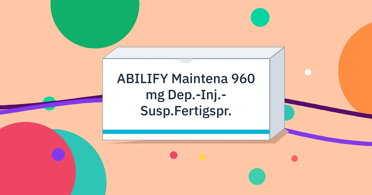 Symbolbild: Packung mit der Aufschrift ABILIFY Maintena 960 mg Dep.-Inj.-Susp.Fertigspr. (PZN 20315295) – Verfügbarkeit und Bezug in Apotheken in Frankfurt am Main